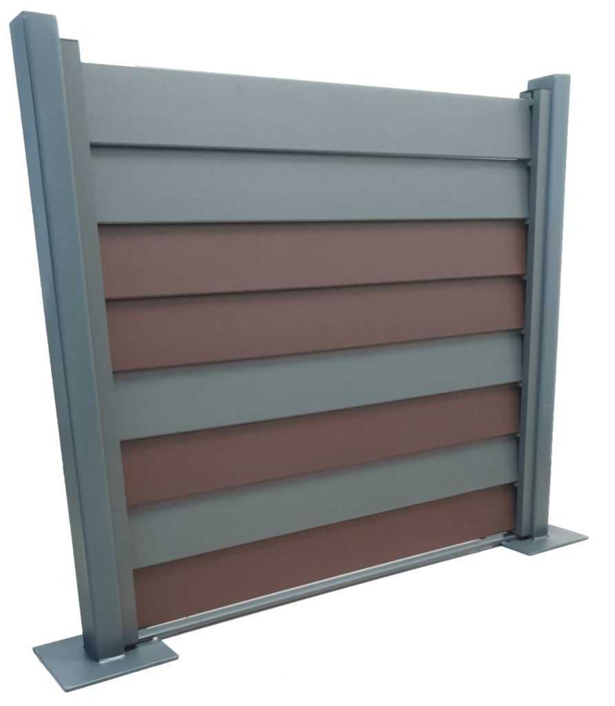 Garduri Aluminiu WPC » Cu suport sau rama din aluminiu și șipci WPC